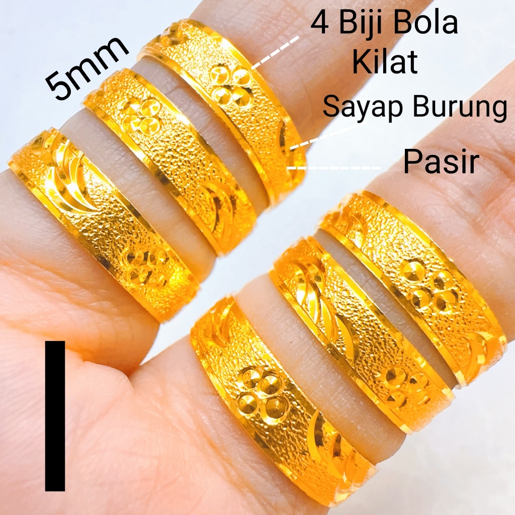 💥ADA COP 916💥(RCE45) EMAS BANGKOK CINCIN BULAT BELAH ROTAN BERLIAN CUT ...