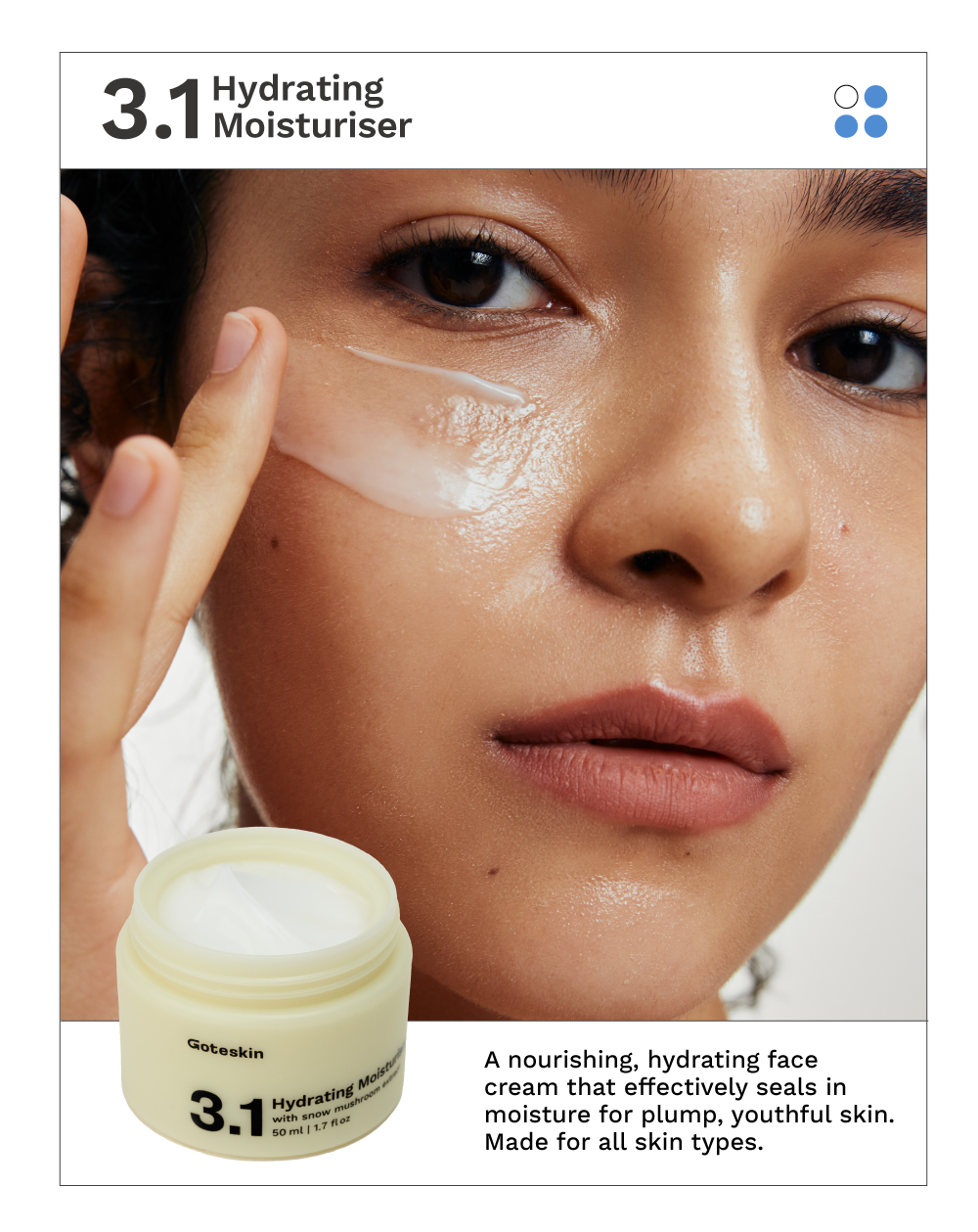 Goteskin Hydrating Moisturiser (50ml) - Lightweight Face Moisturizer ...