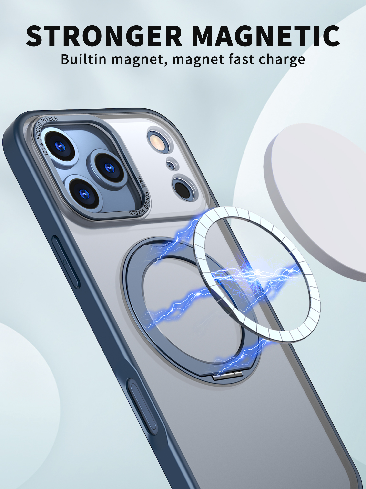 H2 360 Invisible Brackets Magnetic Wireless Charging Translucent Matte ...
