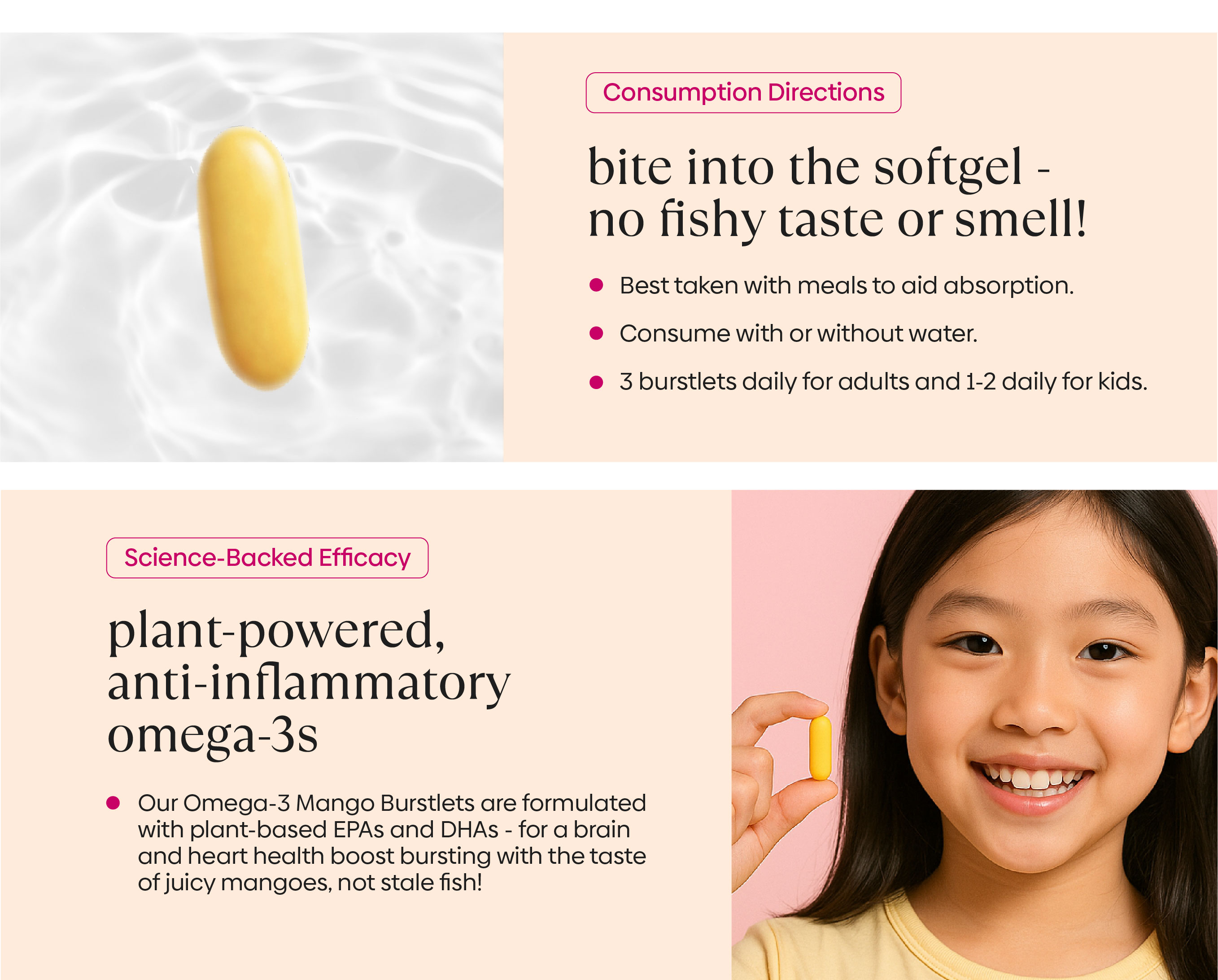 Purest Co Omega-3 Mango Burstlets (Plant-Based DHA & EPA for Brain ...