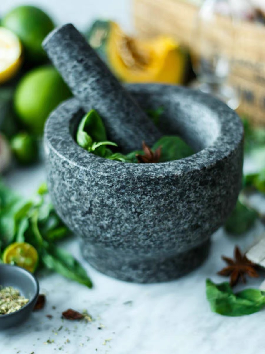 Lesung Batu Asli Batu Tumbuk Dapur Batu Gesek Natural Stone Mortar and ...