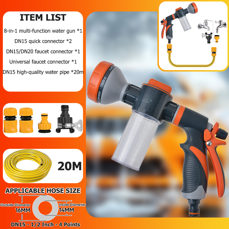 sprayer hose hos 8 In 1 High-Pressure Spray Gun sprayer garden hose ...