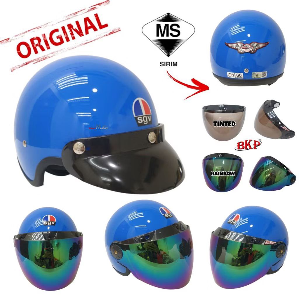 SGV Wings Half Helmet Motorcycle Original SIRIM Lulus With Cap/BKP ...