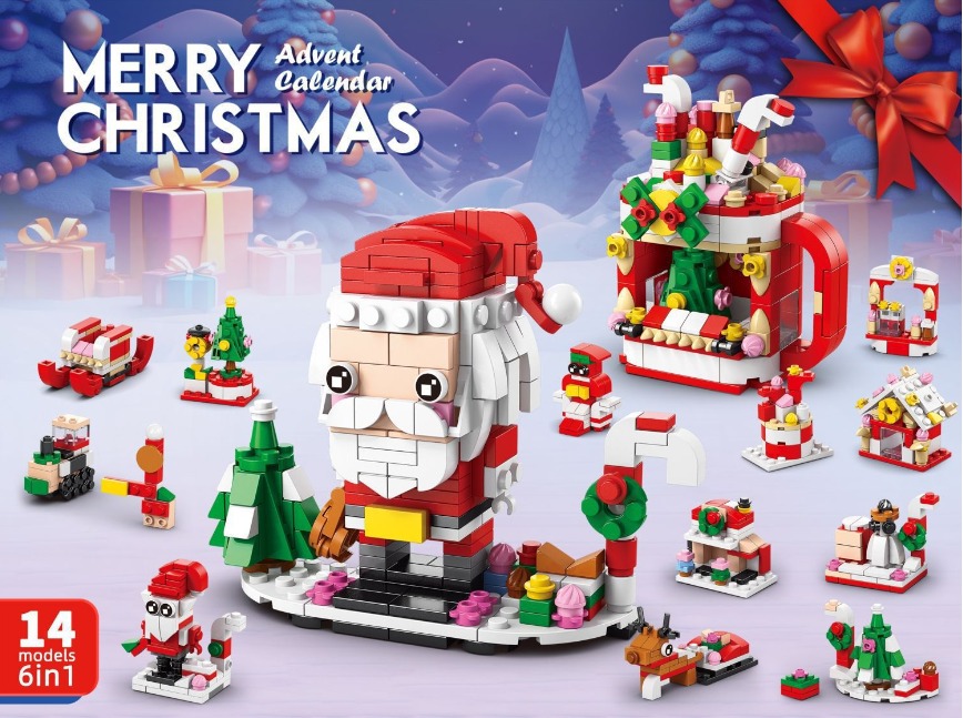 Kids Poke-a-Hole Christmas Blind Box Nano Christmas Block Santa Claus ...