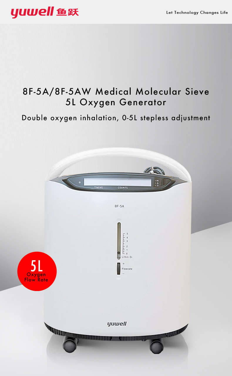 Yuwell Medical Care 8F-5A Oxygen Concentrator (1/5L) Homecare YU500 ...