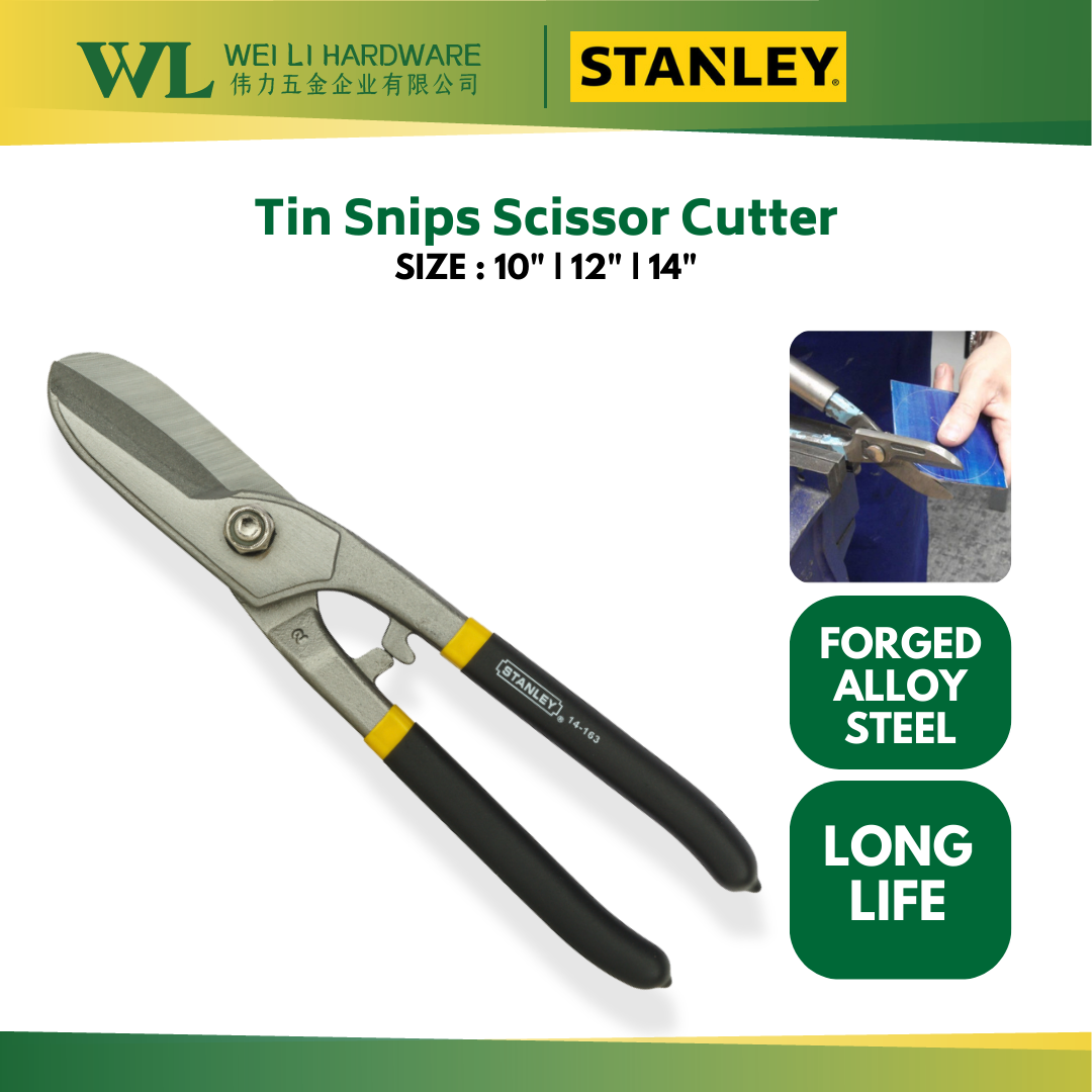 STANLEY 10"-14" Tin Snips Scissor Cutter / Metal Scissor / Gunting Zink ...
