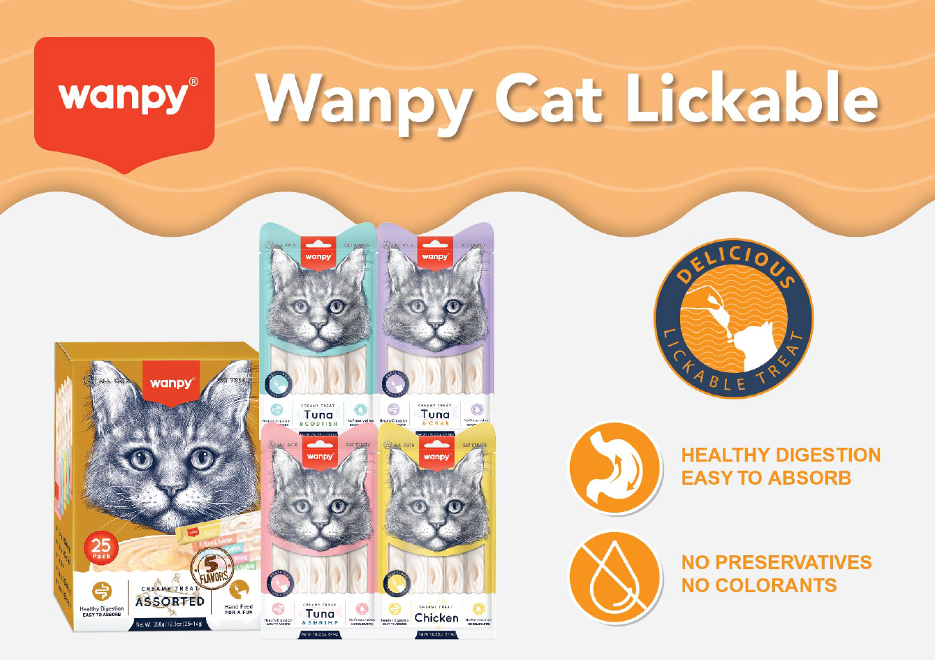 WANPY Creamy Lickable Treats for Cats (70g) | Shopee Malaysia