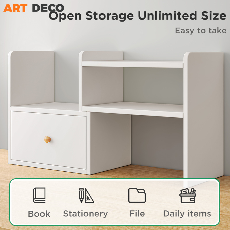 Desk Organizer Adjustable Desktop Rack Book Shelf Extendable Table Top ...