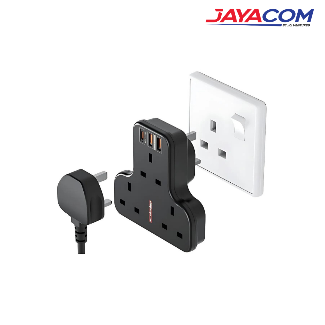 Mymosh EP-20W3AC Extender EnergyPlug 20W USB-C & USB-A with 3-Way Wall Outlet Extender (SIRIM ...