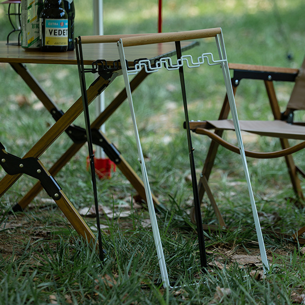 Outdoor Portable Garbage Rack Camping Trash Bag Holder Stand Iron ...