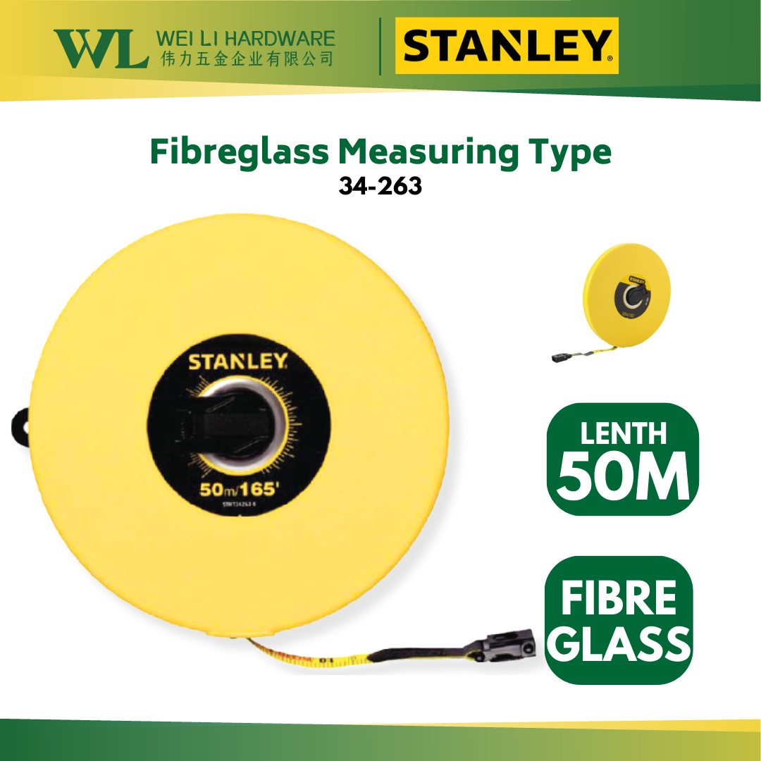 STANLEY 50M 34-263 Fiberglass Closed Long Tape Measuring Tape STHT34263 ...