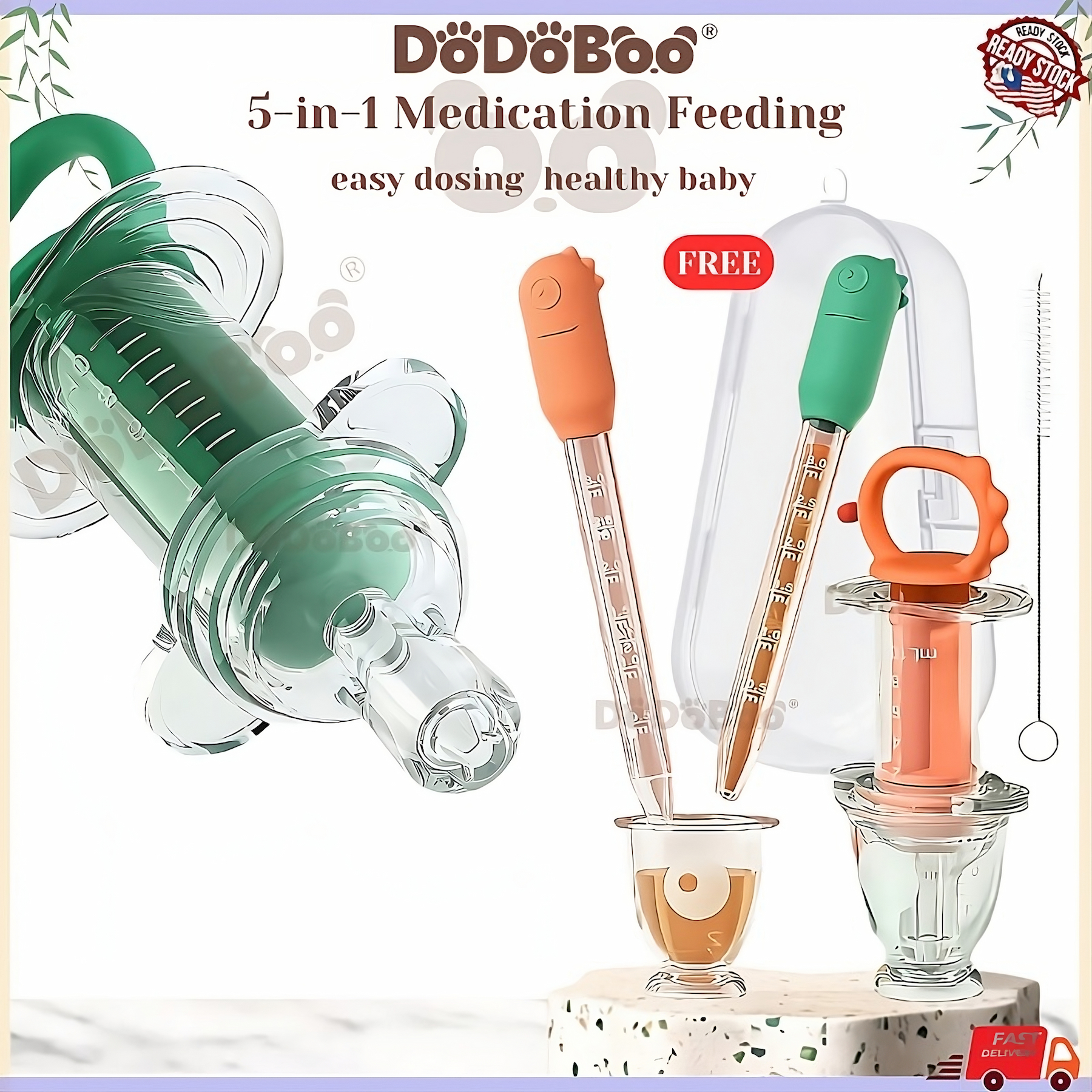 5 in 1 Baby Medication Feeder Baby Silicone Medicine Feeder Syringe and ...