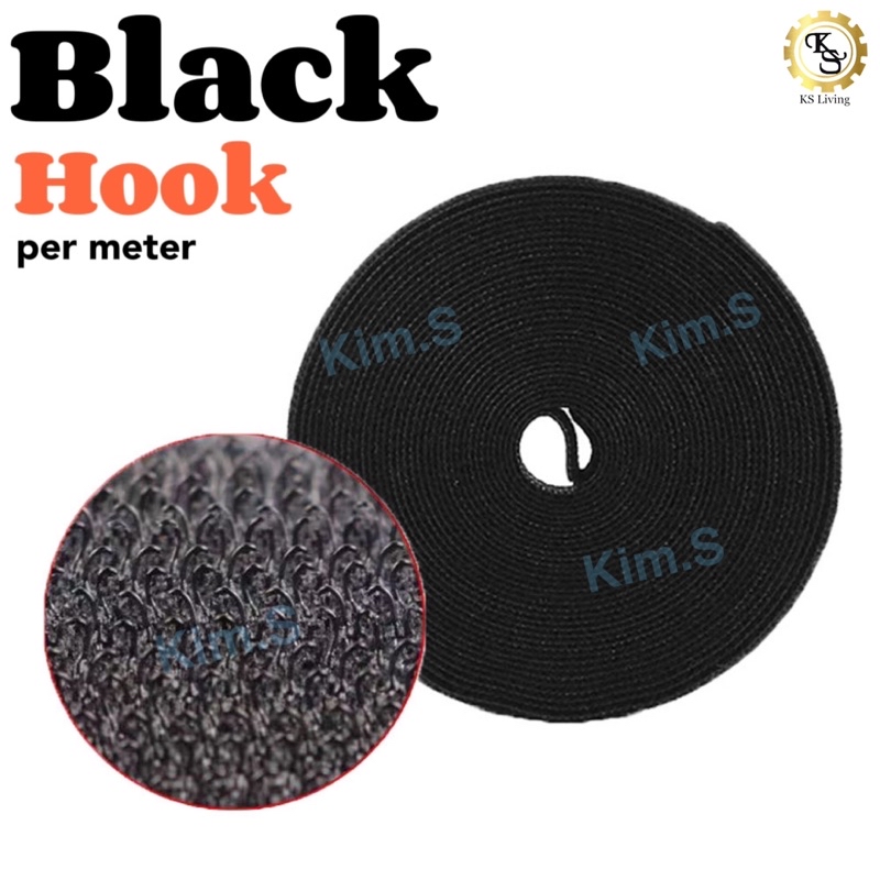 Kim.S 20mm Black White Hook & Loop Magic Tape Fastener Mosquito Net Zip ...