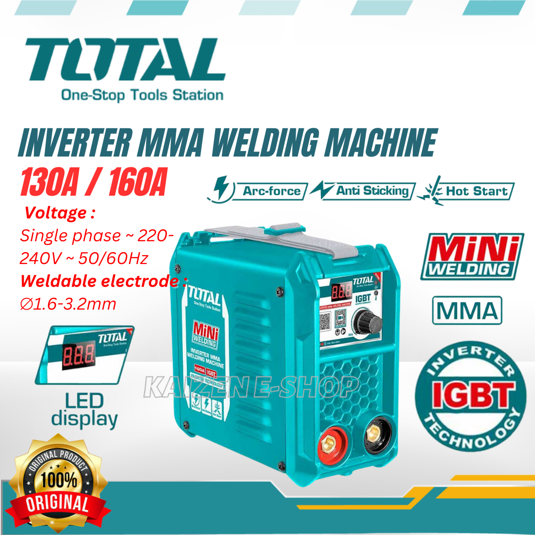 TOTAL TW213018 (130A) / TW216018 (160A) Inverter MMA Mini Welding ...