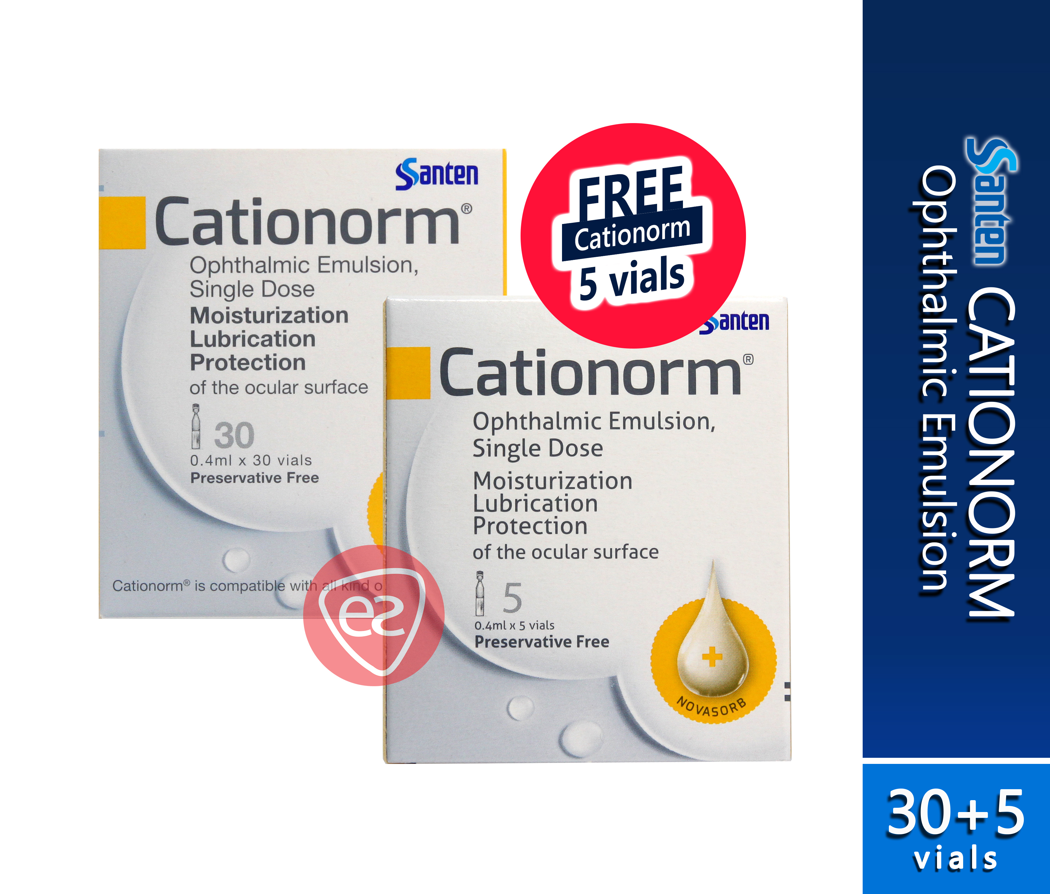 Santen Cationorm Ophthalmic Emulsion Single Dose (Preservative Free) 0 ...