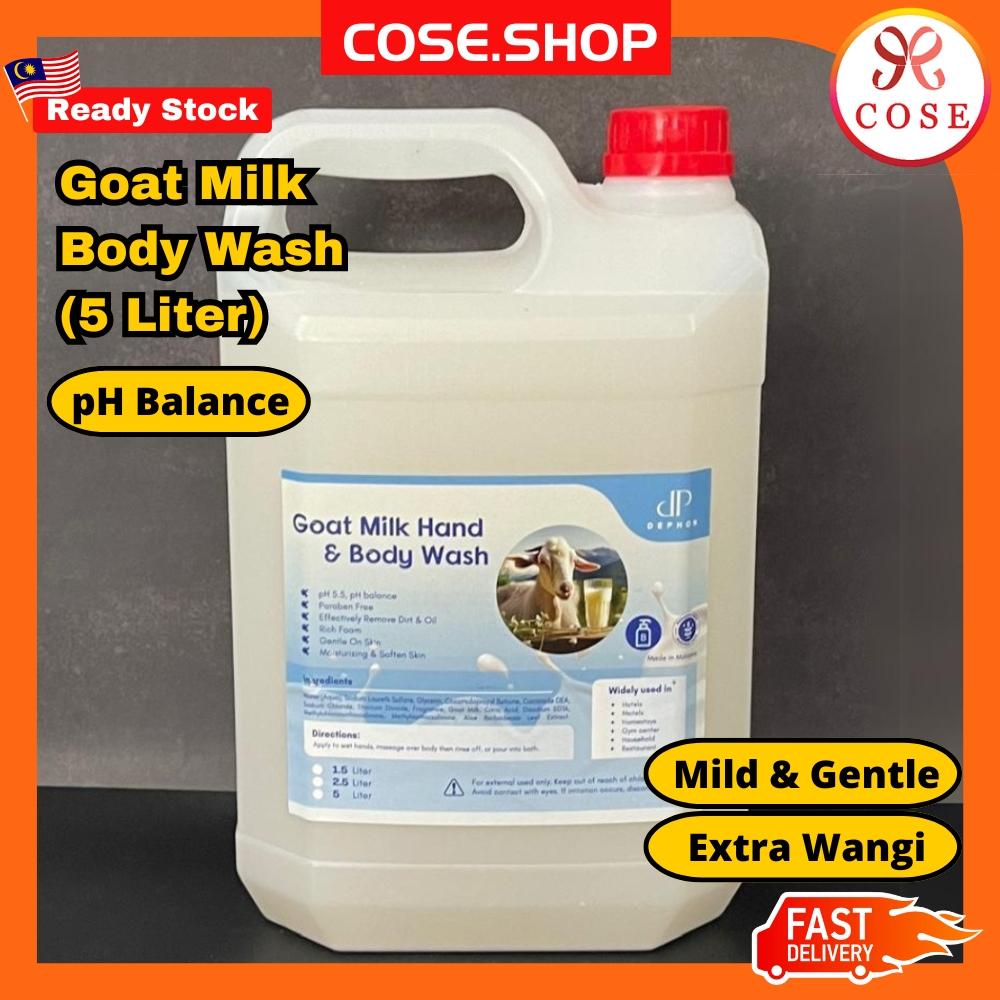 COSE 5 Liter Goat Milk Body Wash Hand & Body Shampoo Shower Cream Goat ...