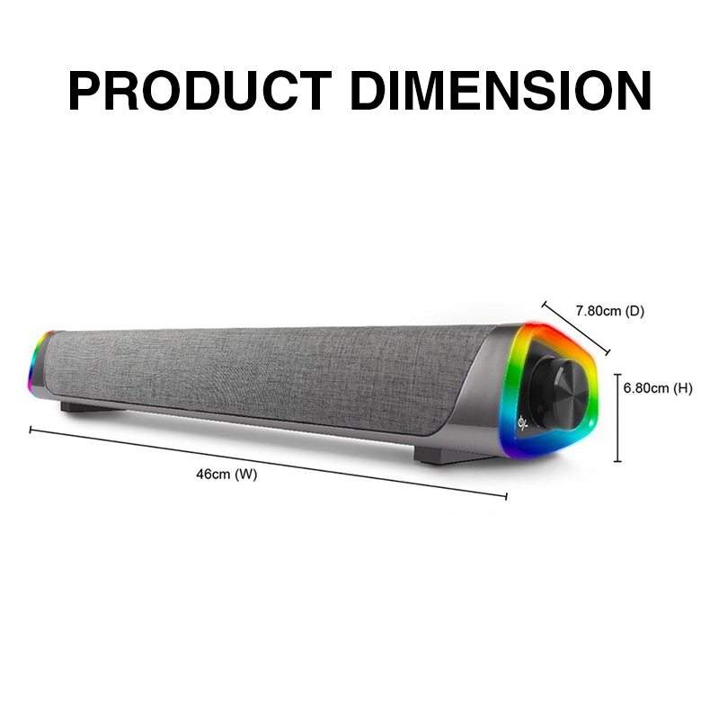 Vinnfier Hyperbar U30 Bt Usb Powered Soundbar with Led Light Bluetooth Aux Line In For Gaming ...