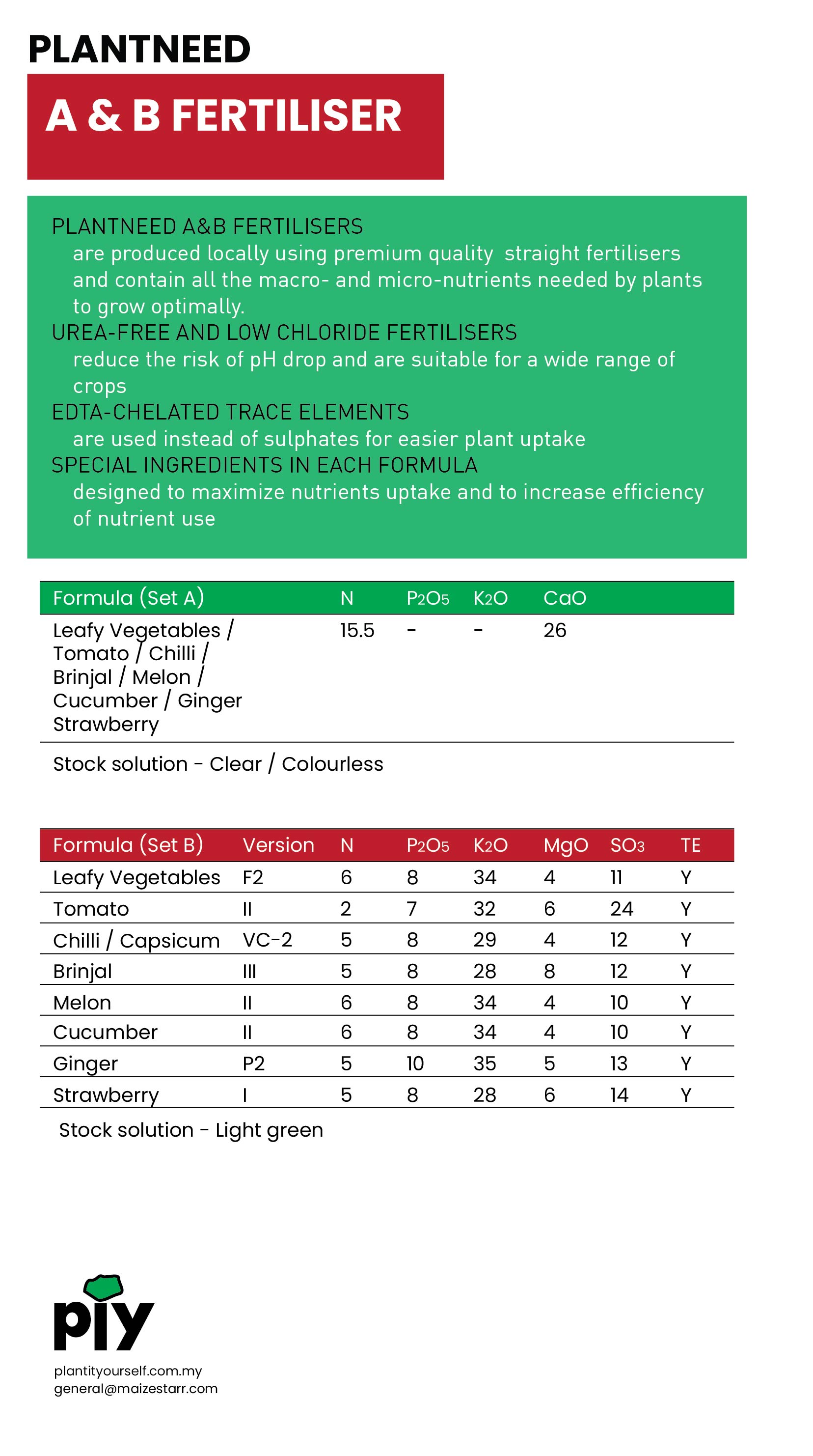 [25kg SET A] PLANTNEED Baja AB (Set A sahaja) / A&B Fertilisers (Set A ...