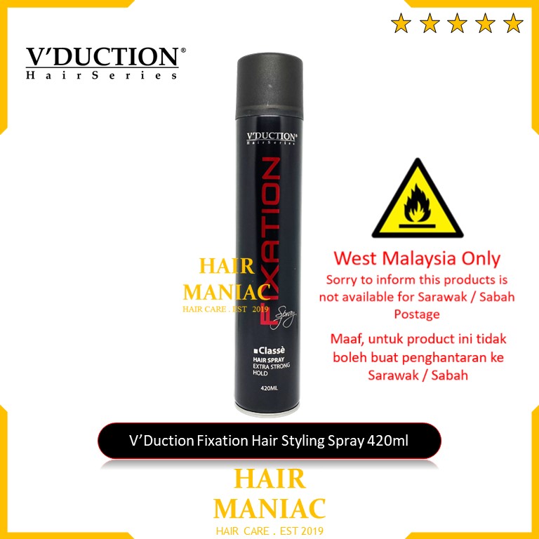 (West Malaysia Only) V'Duction Fixation Hair Styling Spray Hairspray (BLACK) 420ML 3PCS | Shopee ...