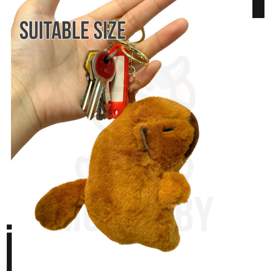 ⭐Moo Baby Cabibara Keychain Barang Capybara Keychain Plushie Keychain ...