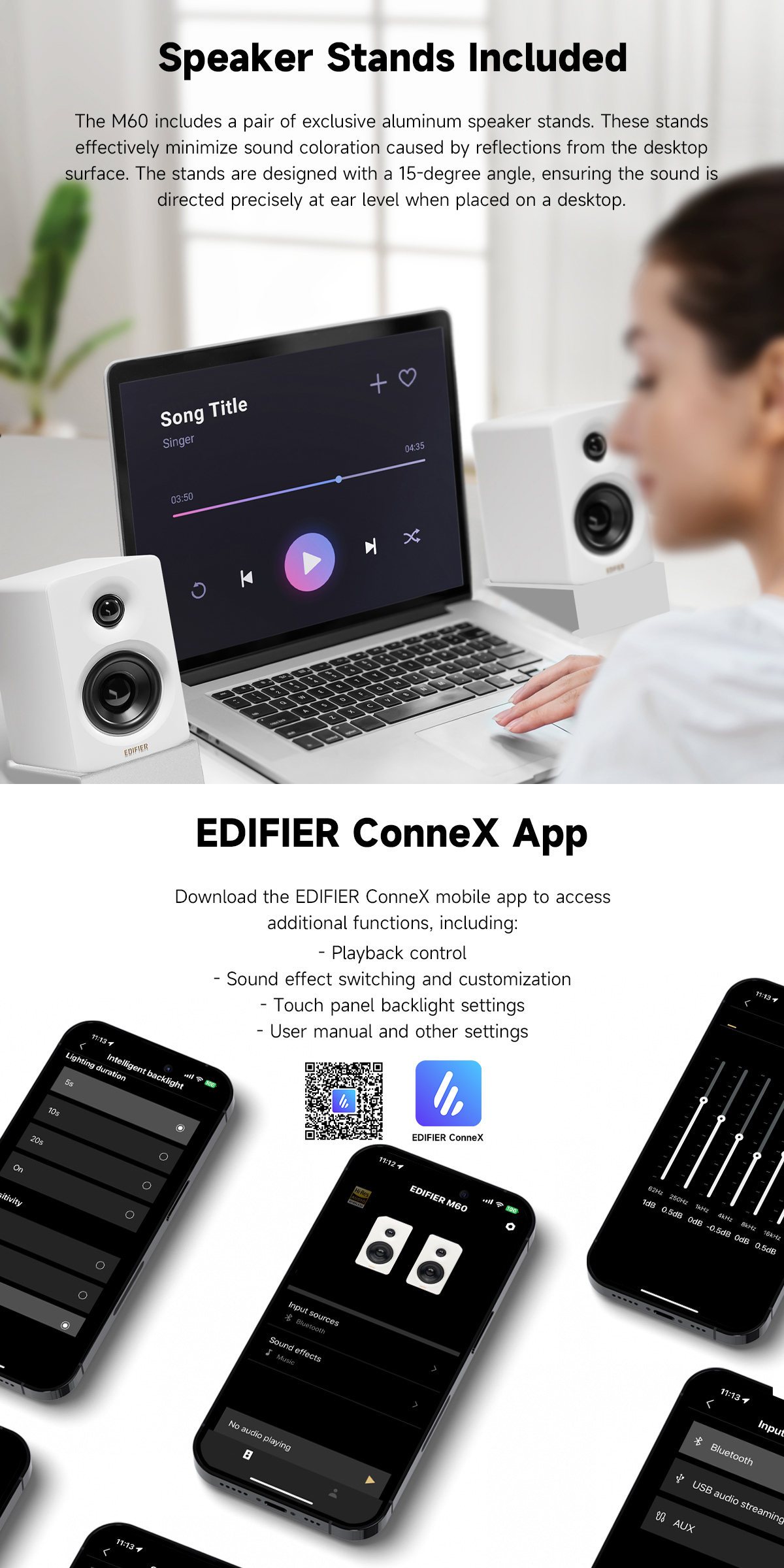 Edifier M60 Compact 2.0 Multimedia PC Speaker works with EDIFIER ConneX App | Shopee Malaysia