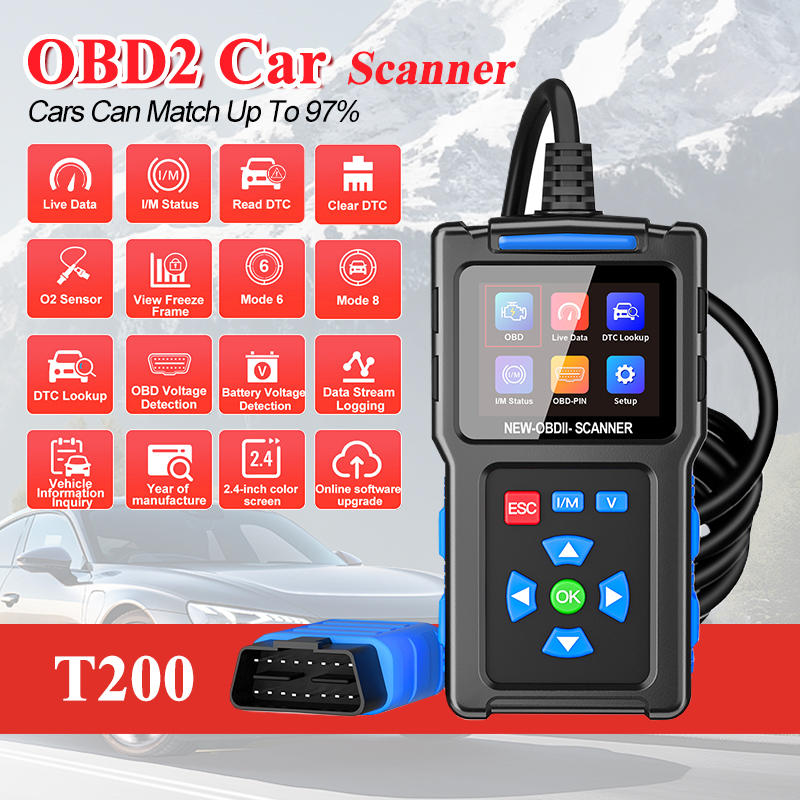 🚙T200 OBD2 Car Scanne Scanner Creader Odb2 Voltage Tester Car ...
