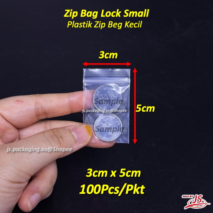 Zip Bag Lock Small 3cm X 5cm Transparent Zip Lock Waterproof Beg ...