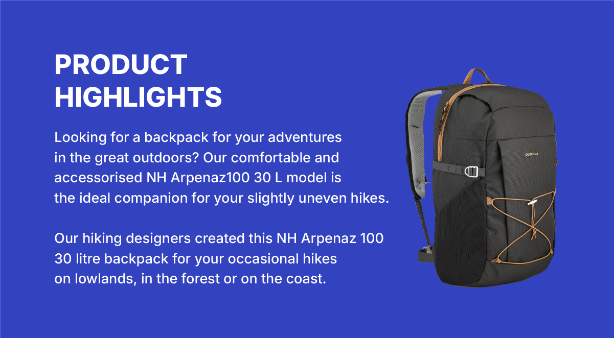Decathlon 30L Hiking Trekking Backpack NH Arpenaz 100 - Quechua ...