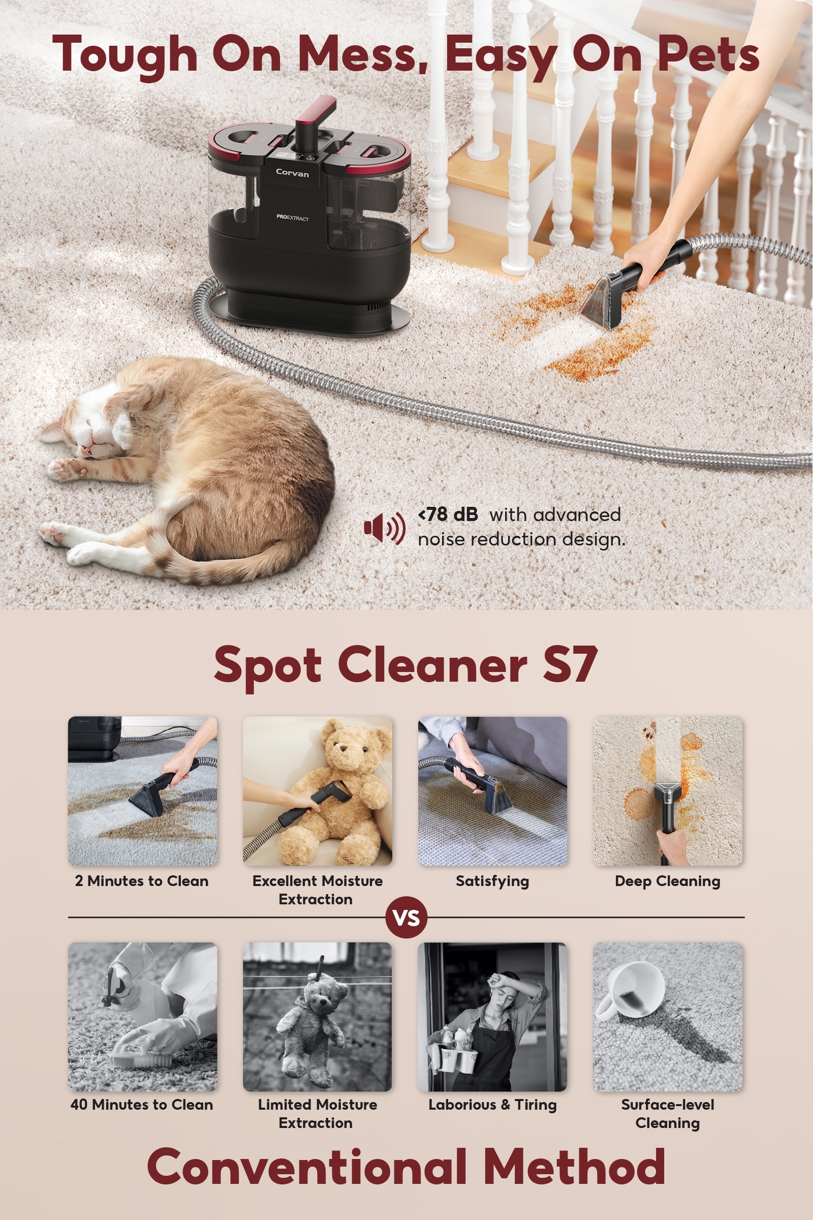Corvan S7/S6 Spot Cleaner Vacuum | Ordors, Stains & Spills Removal ...