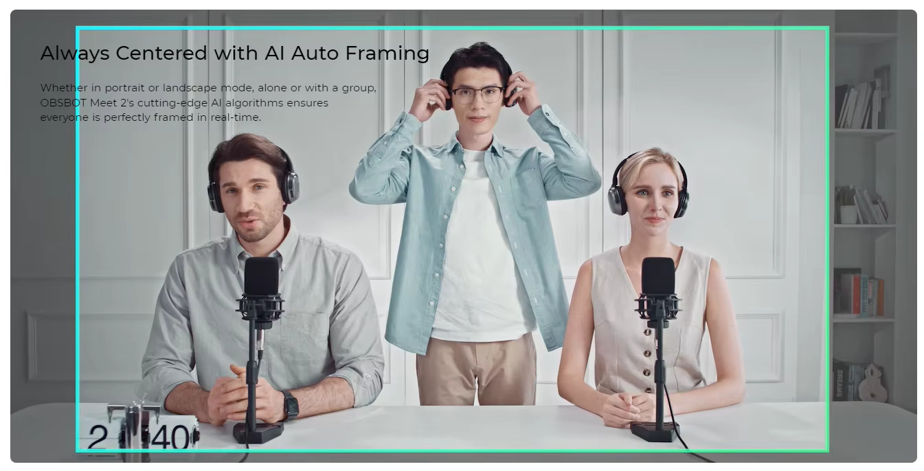 OBSBOT Meet 2 4K AI-Powered Webcam Intelligent Auto Face Tracking Ultra ...