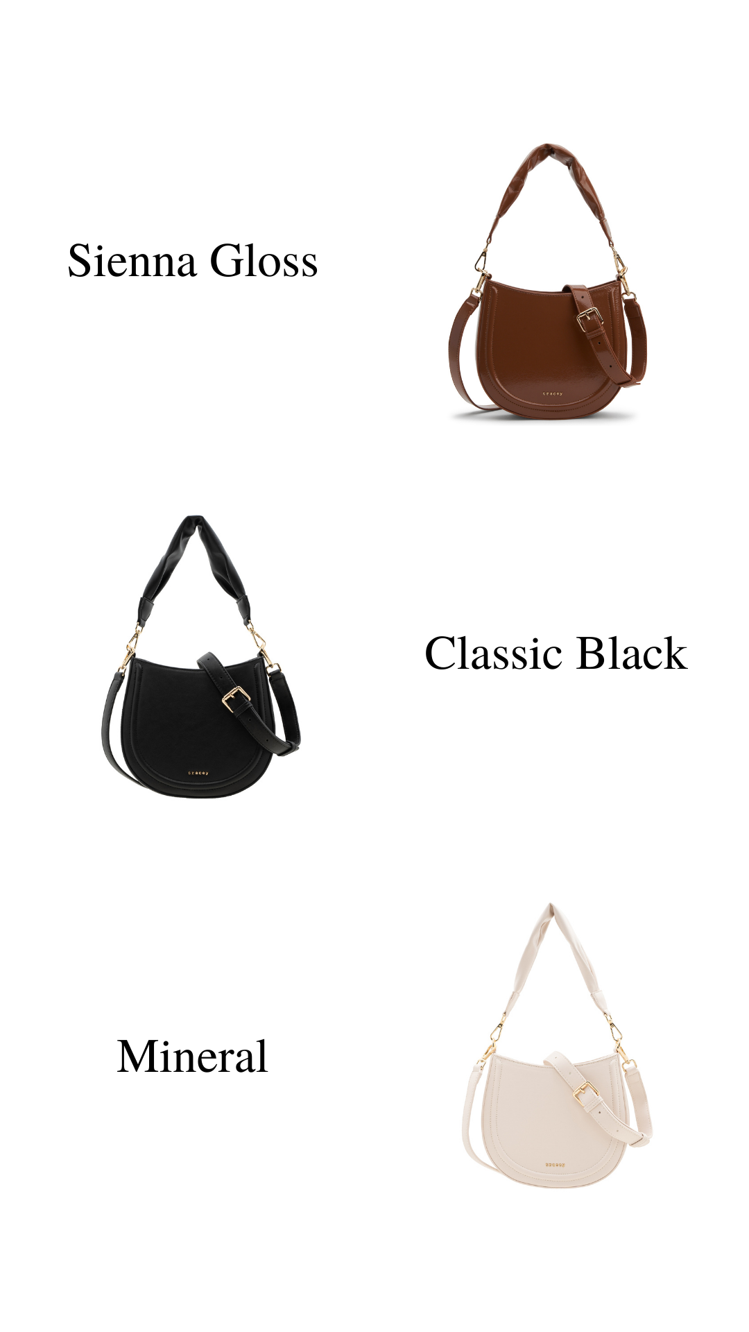 Tracey Half Moon Women Fashion Leather Cushion Strap Shoulder Bag with ...