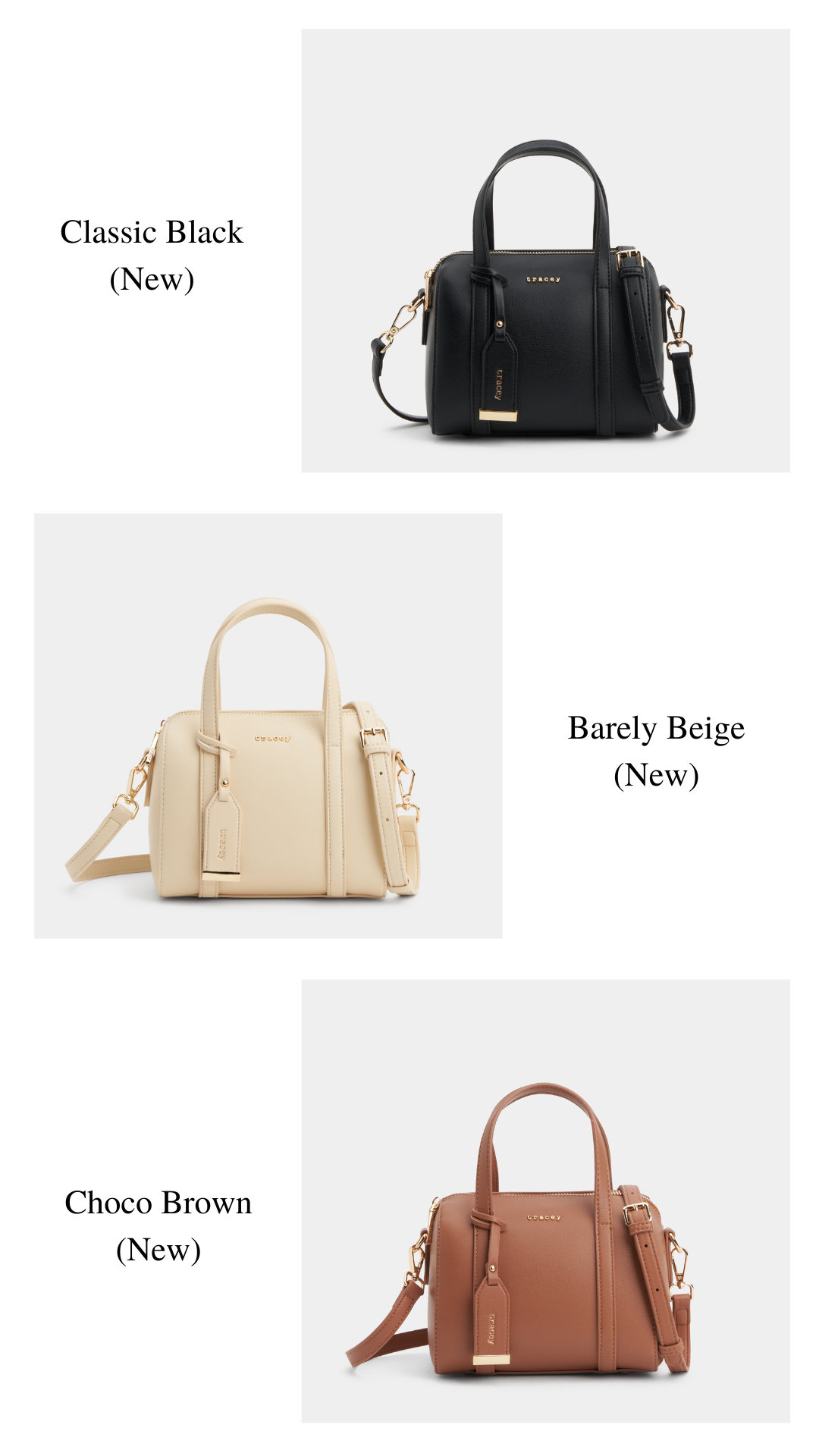 Tracey Eve Barrel Bag Vegan Leather With Detachable Long Strap | Shopee ...