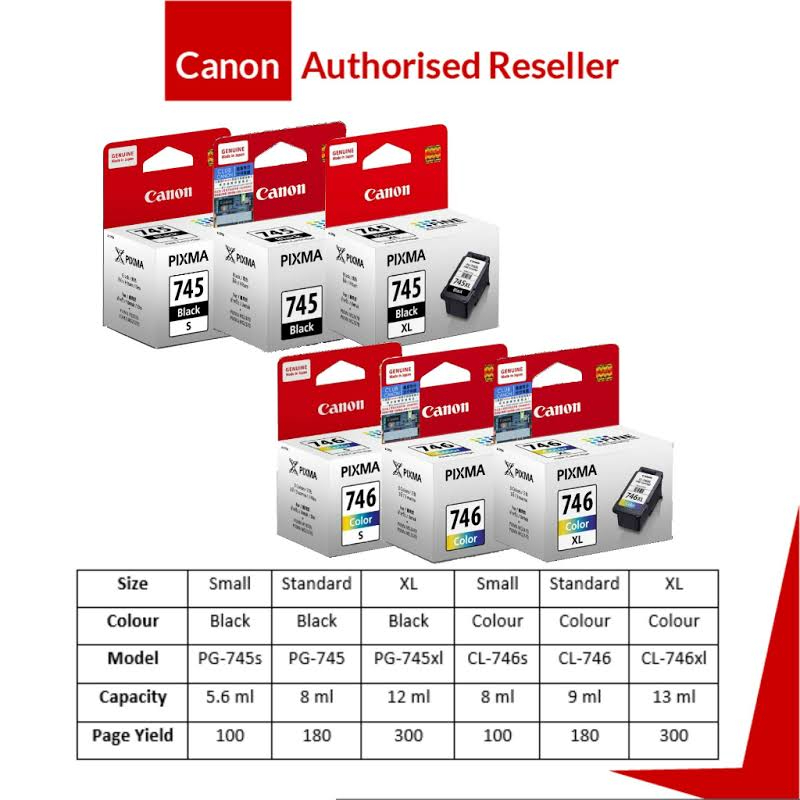 CANON PG745/ CL746 / S / XL / SERIES INK CARTRIDGE [iP2870S, TS207 ...
