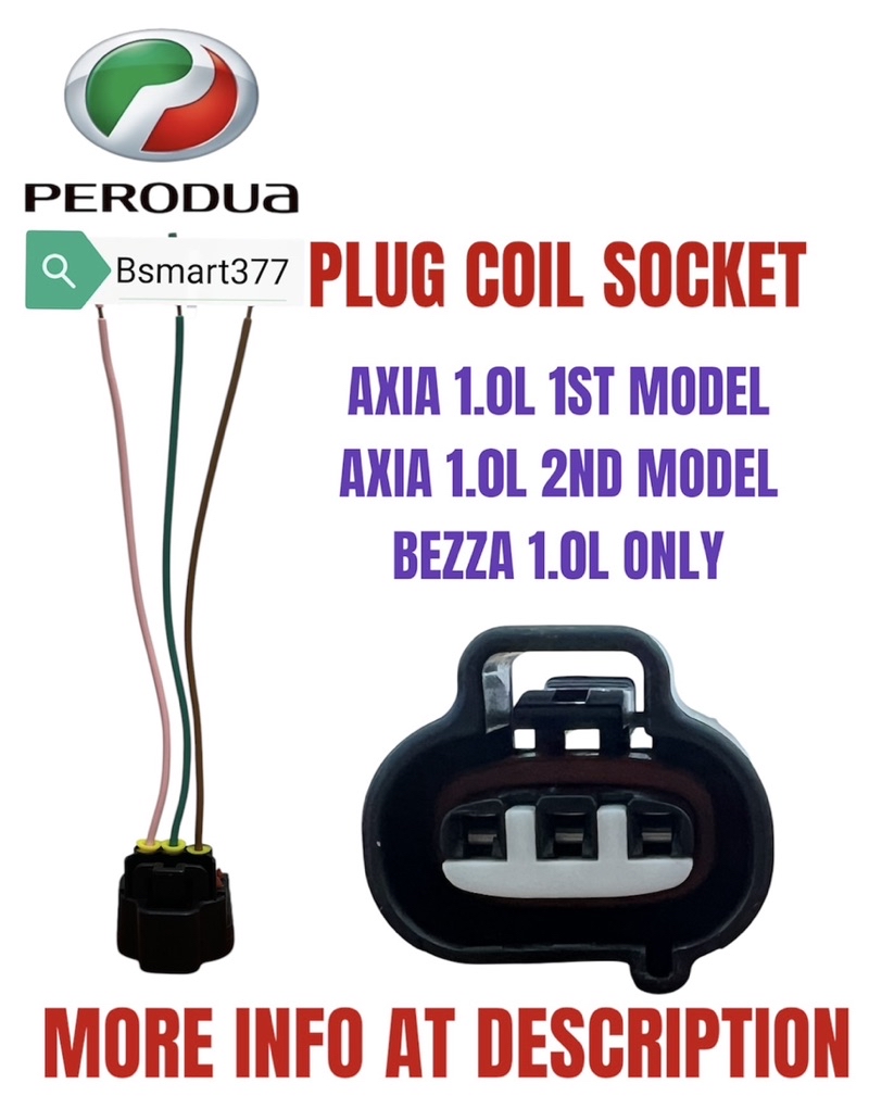 Perodua plug coil socket axia 1.0L (2014-2024) all model/ bezza 1.0L ...