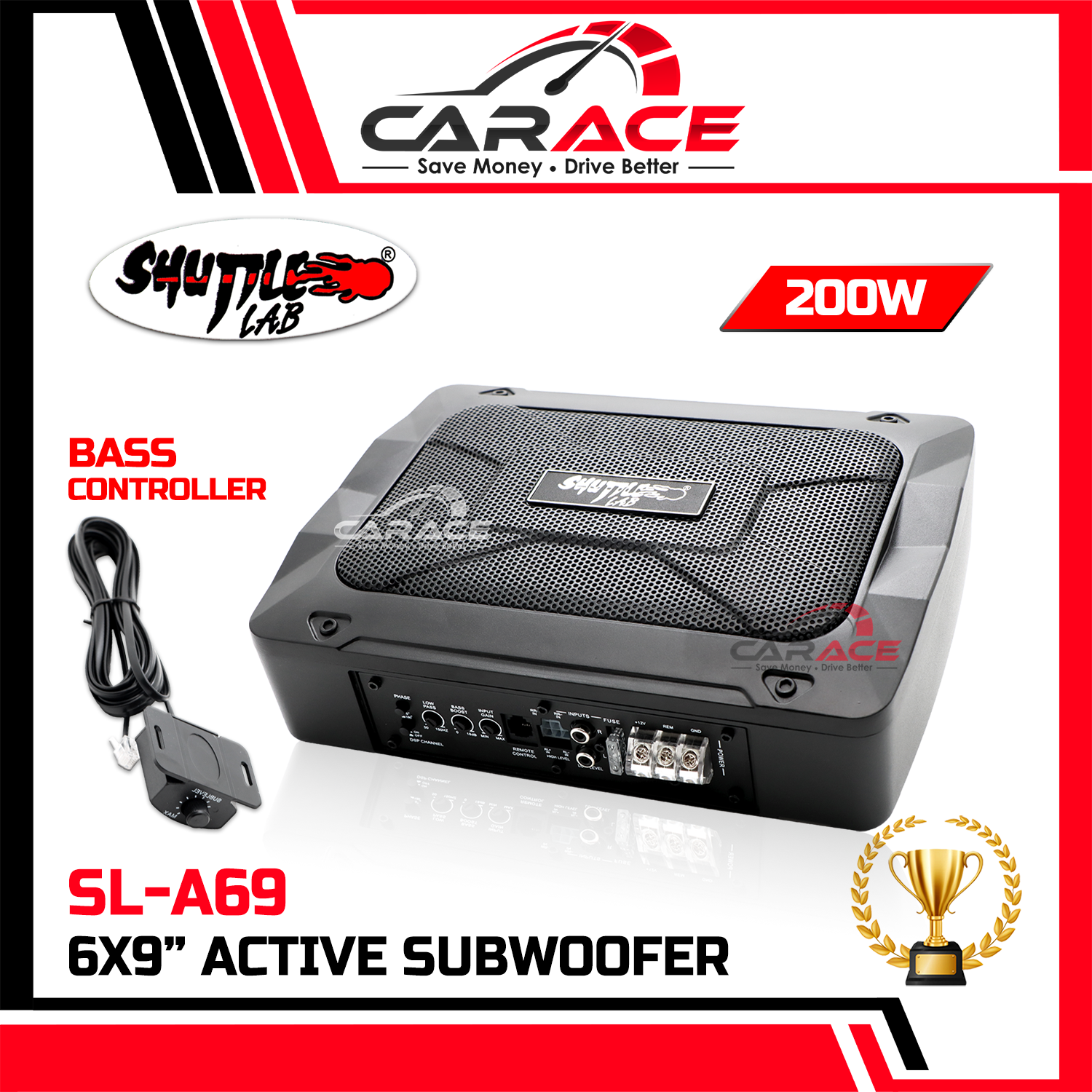 SHUTTLE LAB Underseat Active Subwoofer 6x8" 6x9" 8" 10" Underseat ...