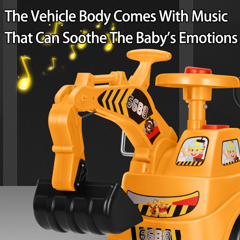 Kids Ride On Excavator Children Digging Machine Push Car Digger Pretend ...