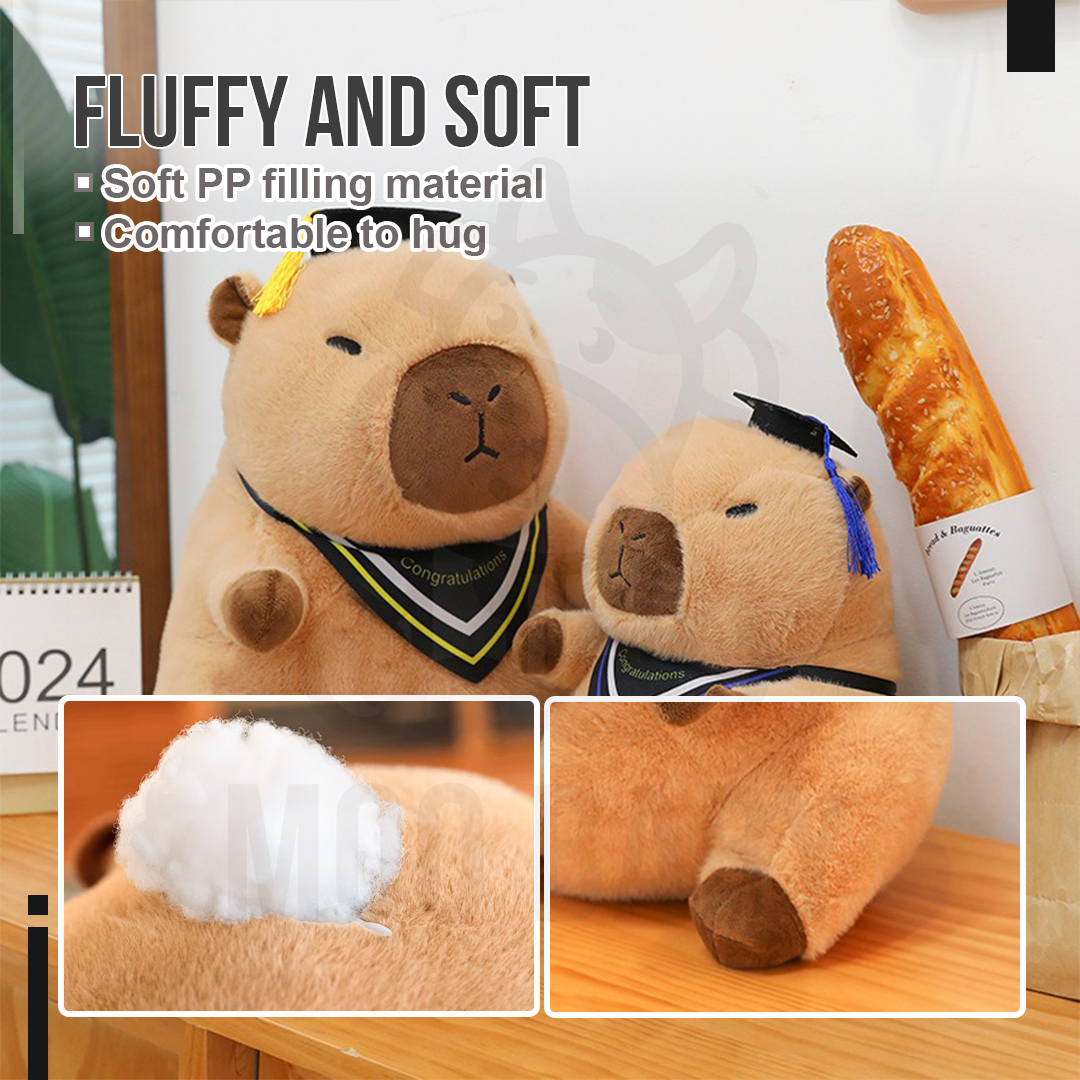 🐮Moo Baby Patung Konvo Capybara 45cm Patung Capybara Graduation ...