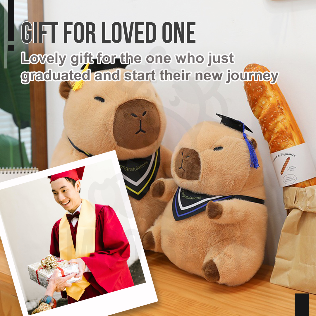 🐮Moo Baby Patung Konvo Capybara 45cm Patung Capybara Graduation ...