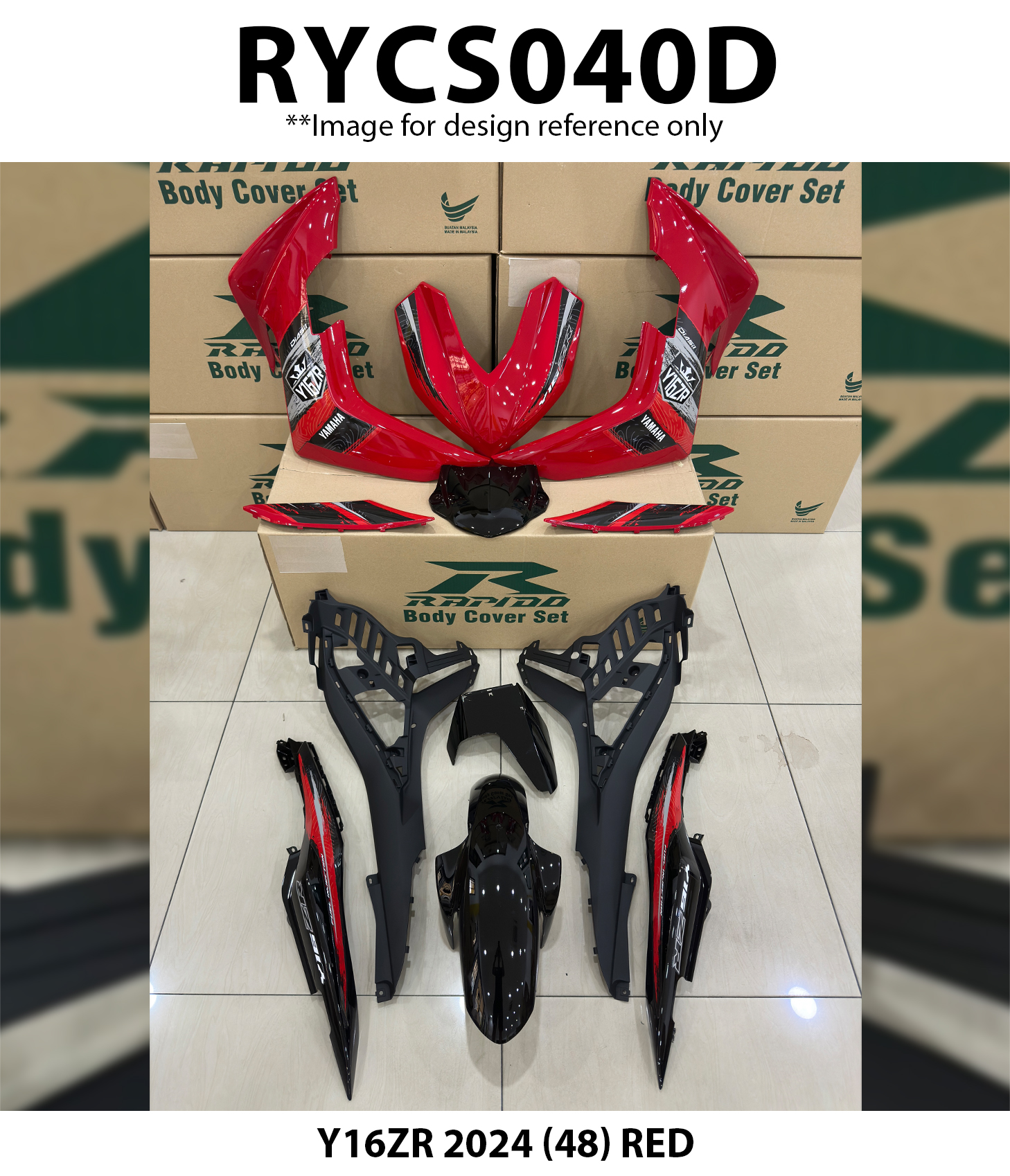 YAMAHA Y16 Y16zr 2024 (48) Cyan Red Blue Grey Cover Set RAPIDO Coverset ...