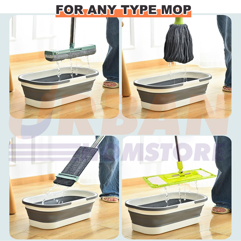 UBH Mop bucket pail Baldi mop Foldable 60CM with wheels Collapsible ...