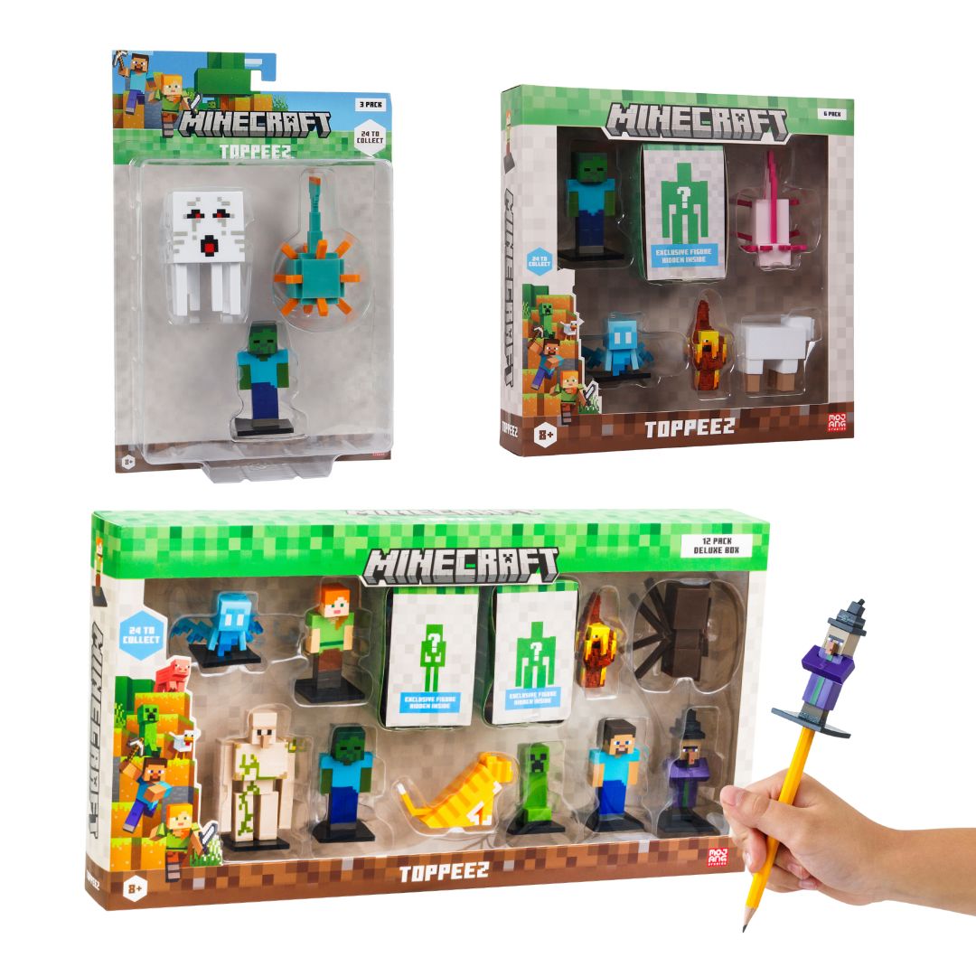 Minecraft 3D Toppeez Assortment - 3 Packs | 6 Packs | 12 Packs Deluxe ...