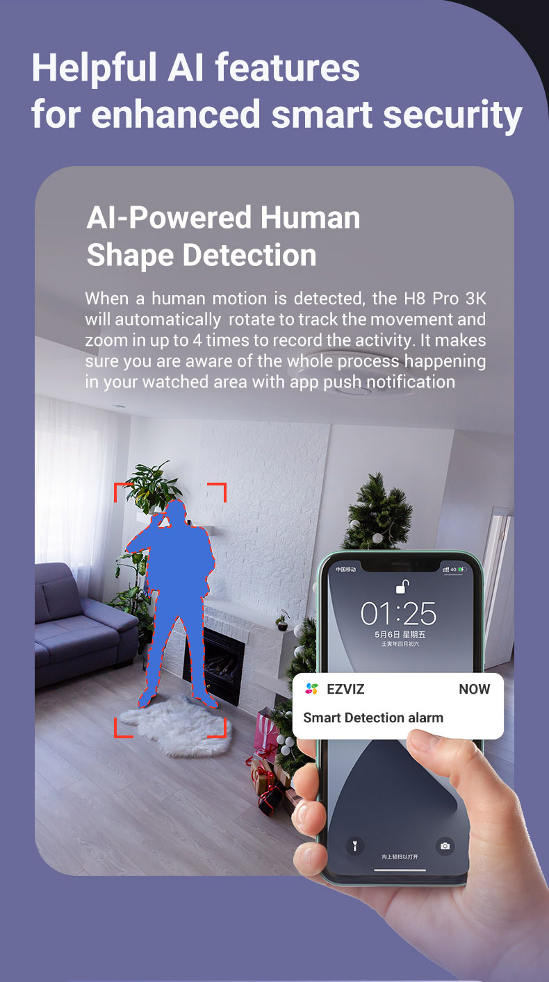 EZVIZ H6 3K 5MP C6W 2K 4MP 32 64 128 256GB Wireless Indoor Pan & Tilt ...