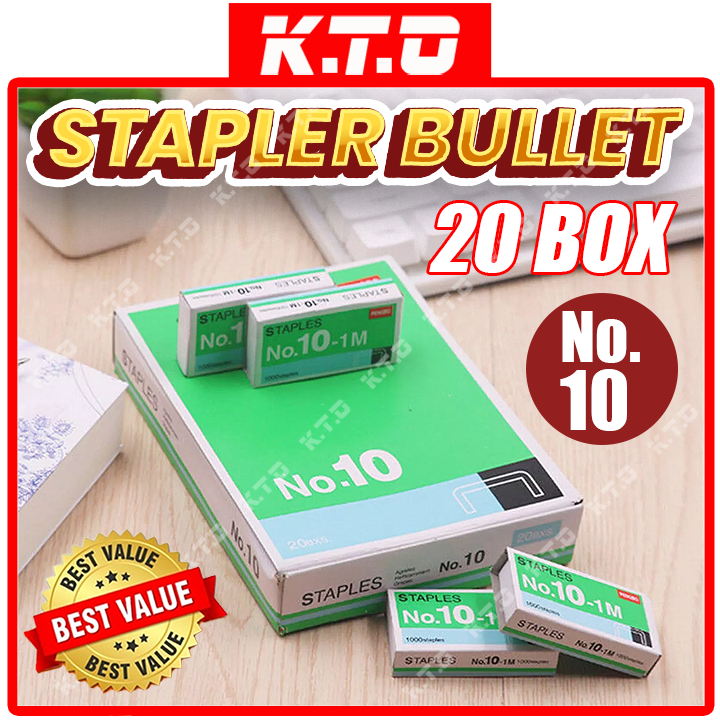 20 Unit / Box Max No.10-1M Stapler Bullet Refill Stationary Bullet ...