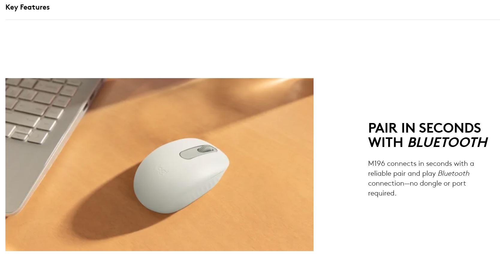 LOGITECH M196 BLUETOOTH WIRELESS MOUSE WITH COMPACT / 12 MONTHS BATTERY ...