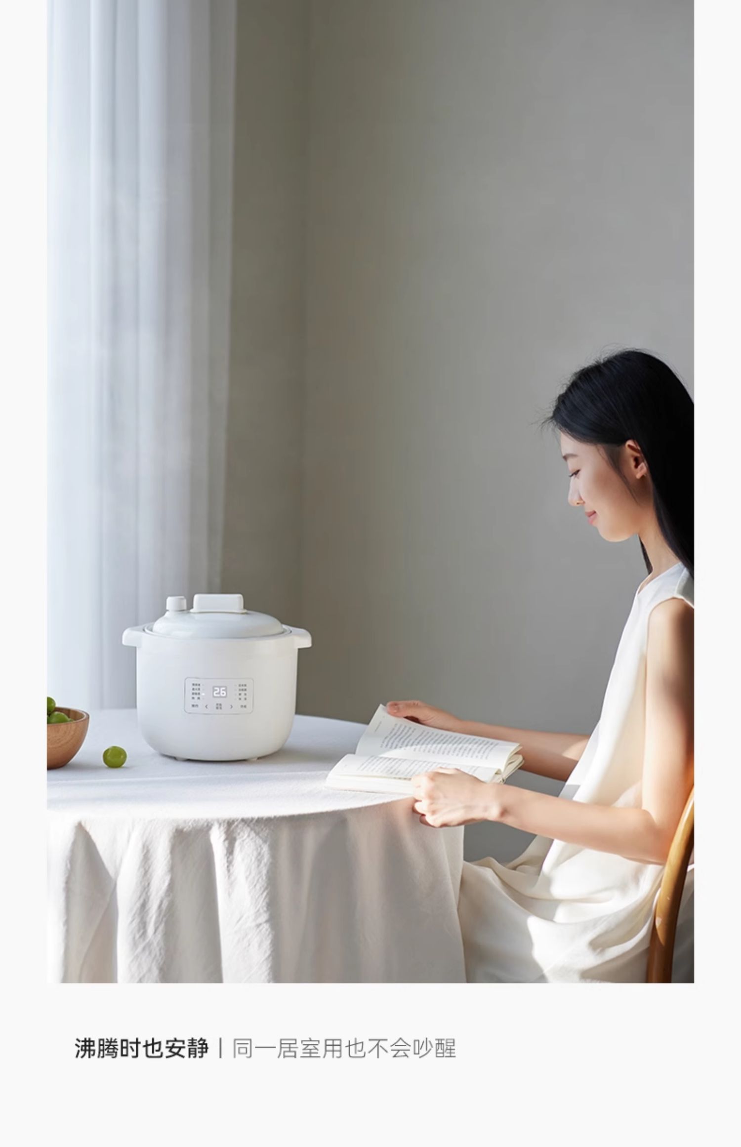 Olayks 2.5L Multifunction Electric Slow Cooker Ceramic Pot Stew Cooker Baby Porridge Cooker Soup ...