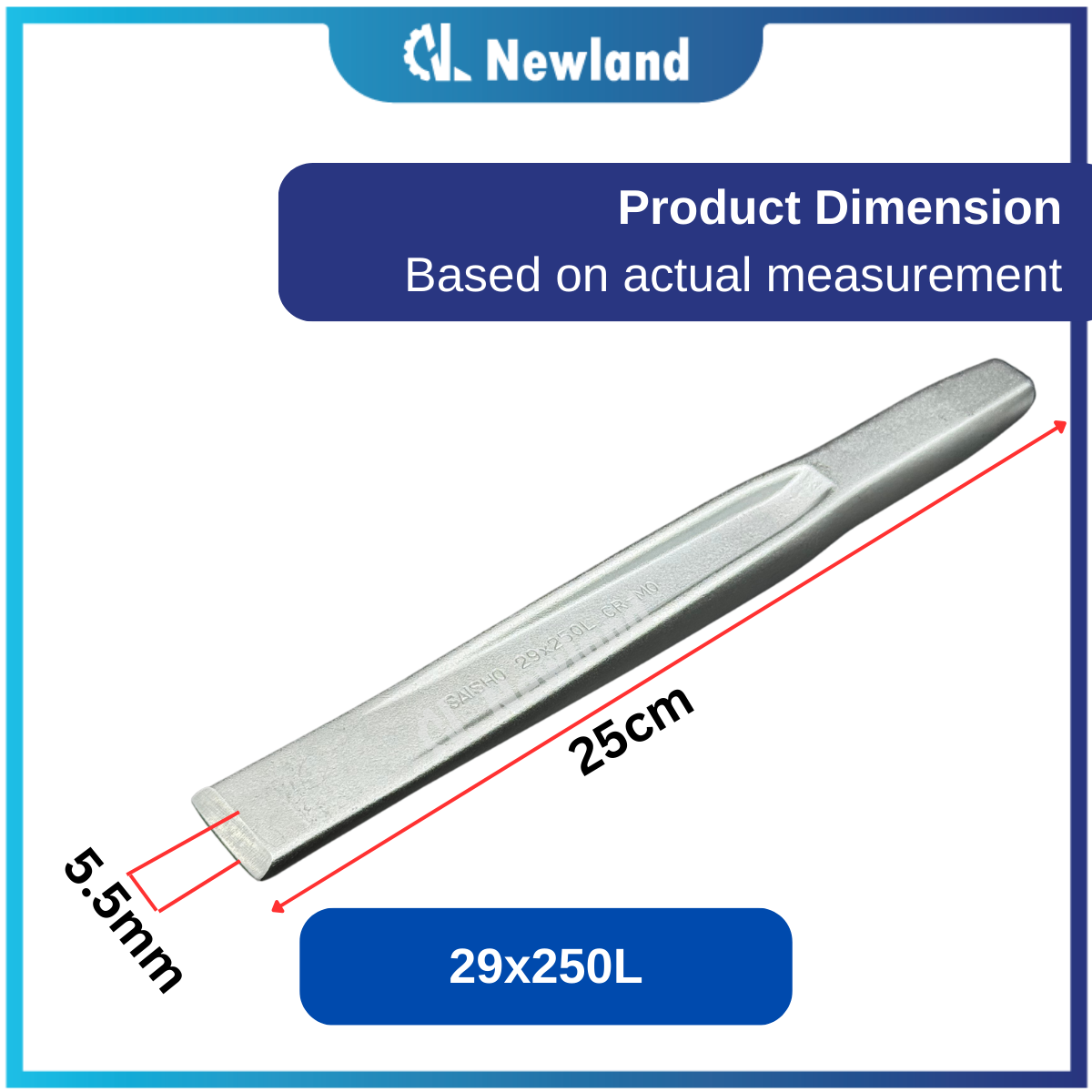 Saisho Ribbed Flat Chisel / Chisel Flat / Cr-Mo Steel (Matt Finished ...