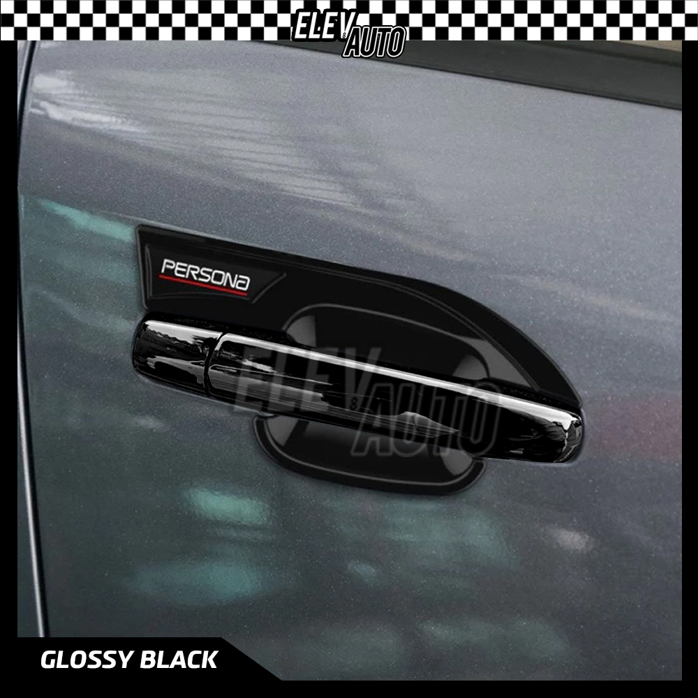 Proton Persona VVT 2016 - 2024 GLOSSY BLACK Door Handle Set Bowl Cover ...