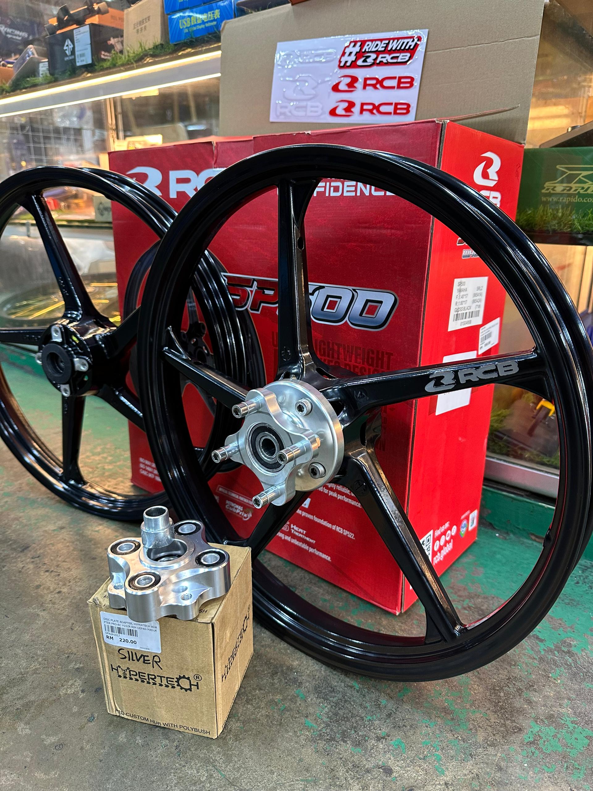 ORIGINAL RCB SP500 120/120-17 140/140-17 Y15 Y16 COMPLETE WITH CUSTOM HUB WITH RUBBER DAMPER ...