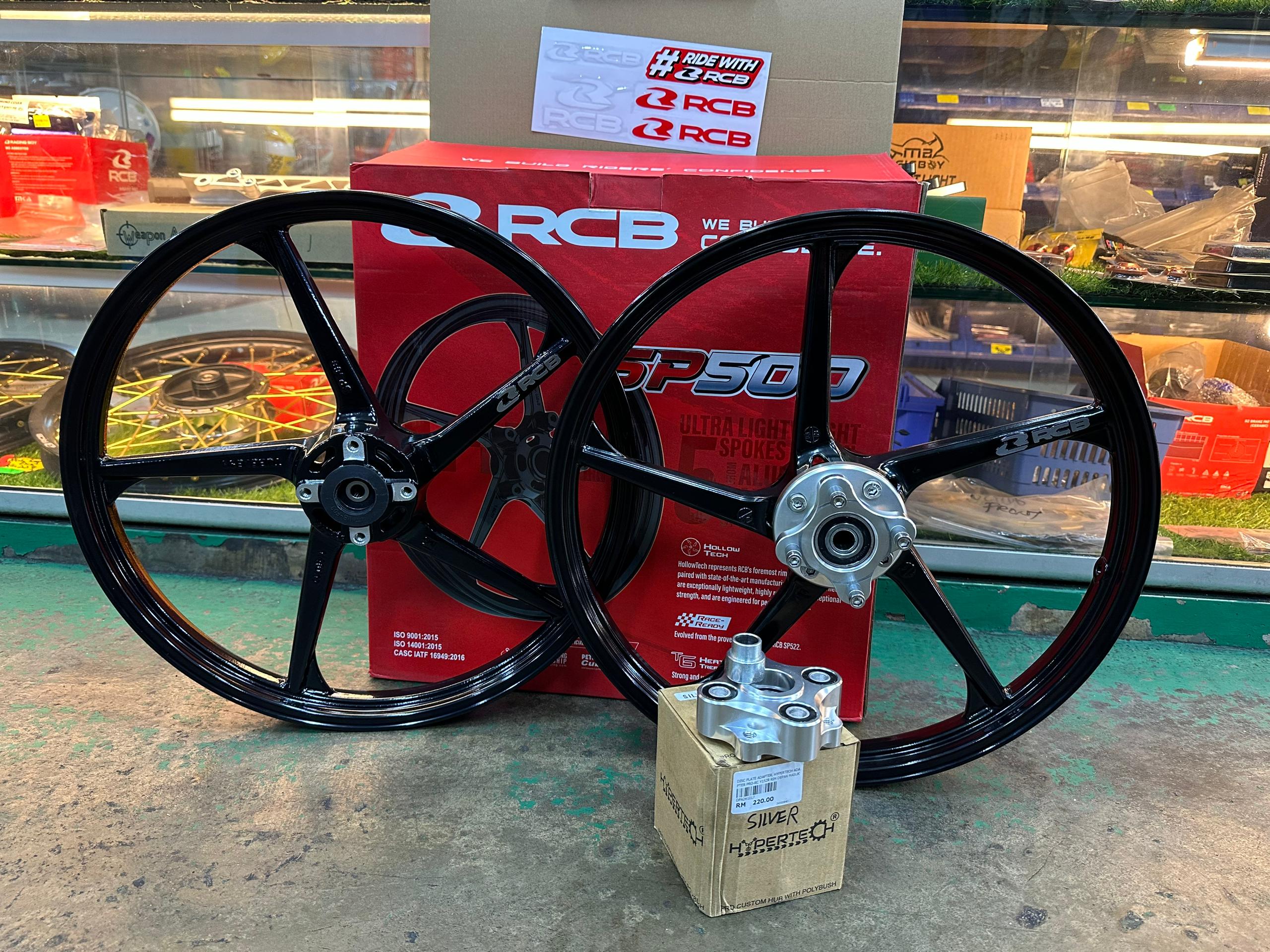 ORIGINAL RCB SP500 120/120-17 140/140-17 Y15 Y16 COMPLETE WITH CUSTOM HUB WITH RUBBER DAMPER ...