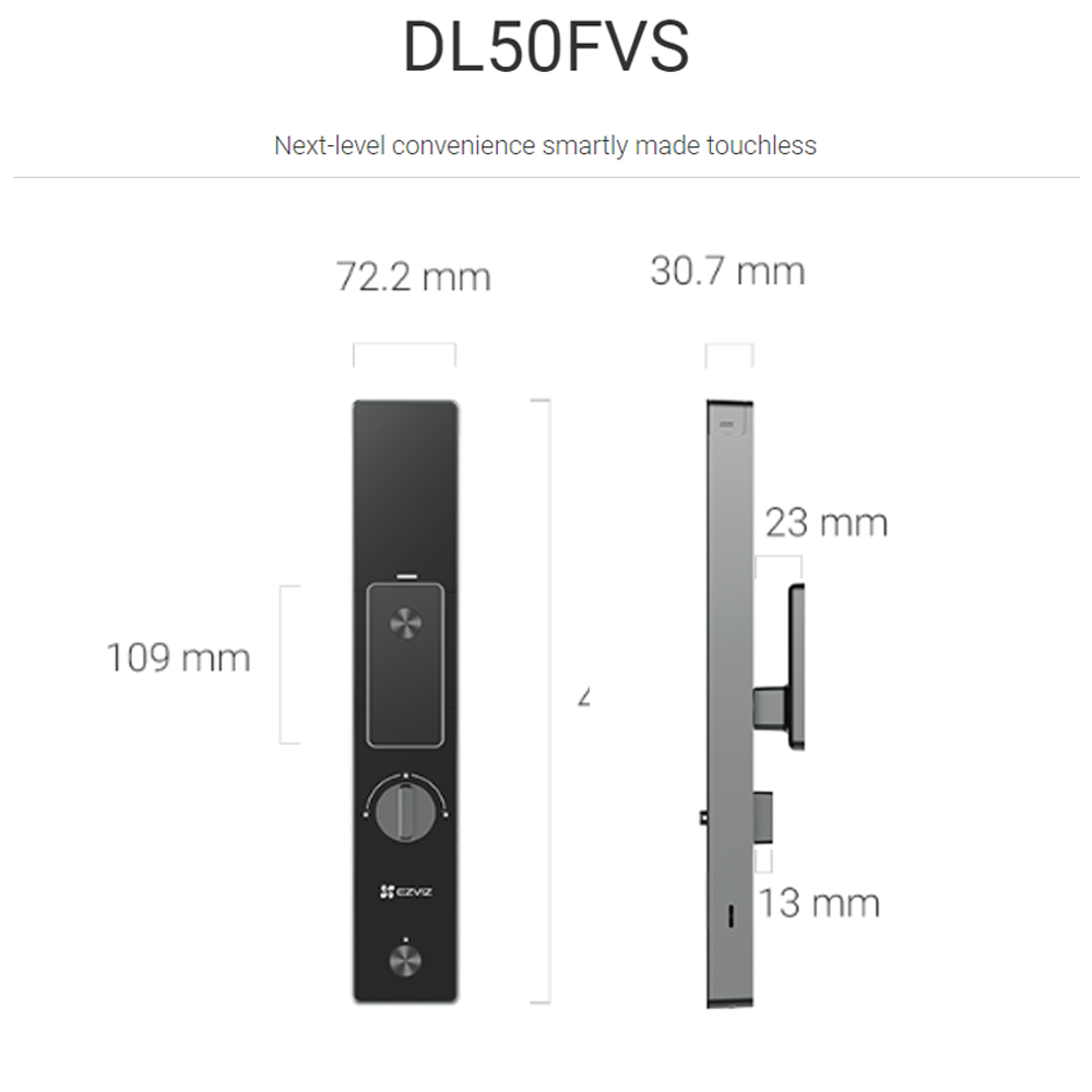 EZVIZ DL50FVS Face Recognition Smart Lock Keyless Doorlock Dual-Lens 3D ...